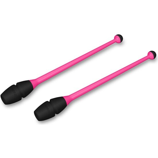Булавы гимнастические Indigo IN017-PB, 36 см, пластик, каучук, в компл. 2шт, розово-черный