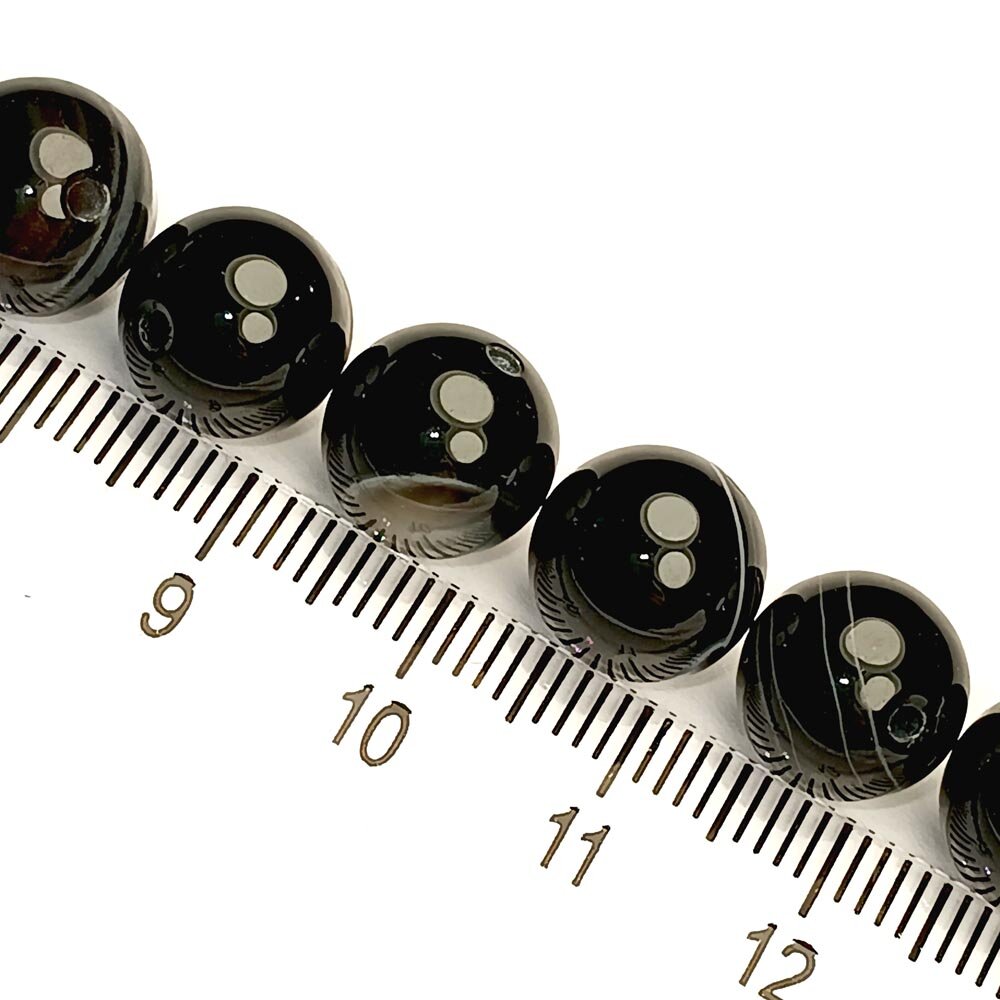 Натуральная бусина Агат черный 0003319 шарик 10 мм, цена за 4 шт.