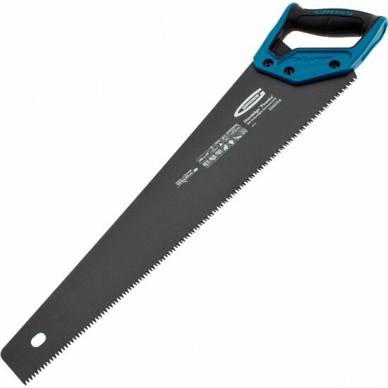 Ножовка по дереву Gross PIRANHA, 500 мм, 7 TPI, 3D-зуб, тефлоновое покрытие полотна, двухкомпонентная рукоятка, , 24115