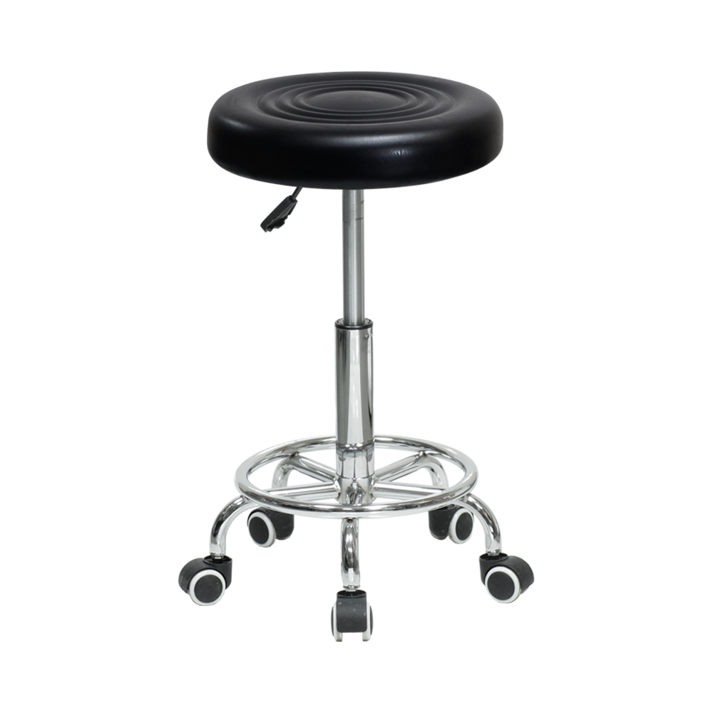 Табурет вращающийся N-127 Barneo черный, экокожа, металл, мягкое сиденье, без подлокотников