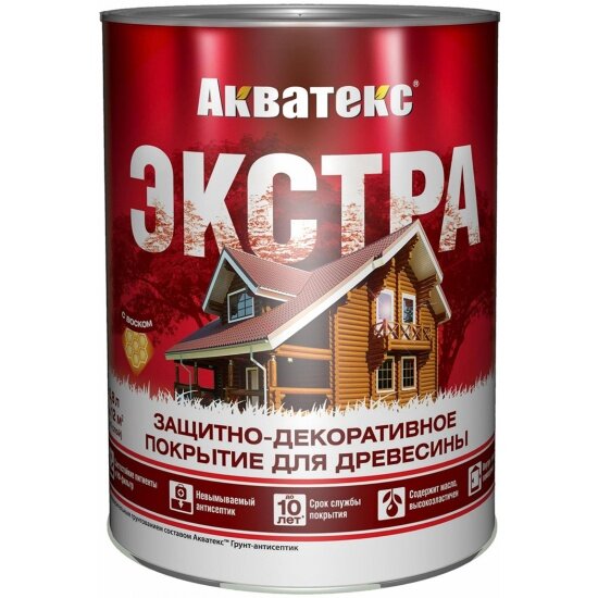 Защитно-декоративное покрытие для дерева Акватекс Акватекс Экстра, полуглянцевое, 0,8 л, калужница, 18153