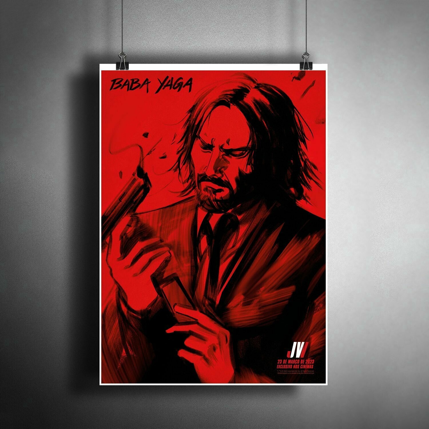 Постер плакат для интерьера "Фильм: Джон Уик 4 (John Wick). Актёр Киану Ривз" / Декор дома, офиса, комнаты, квартиры, детской A3 (297 x 420 мм)