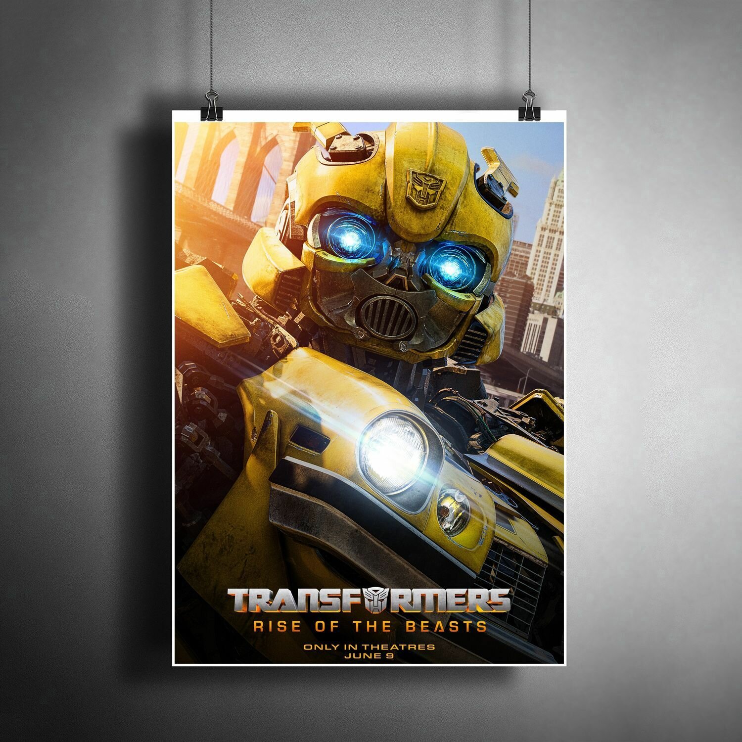 Постер плакат для интерьера "Трансформеры: Восхождение Звероботов (2023). Бамблби" / Декор дома, офиса, комнаты, квартиры, детской A3 (297 x 420 мм)