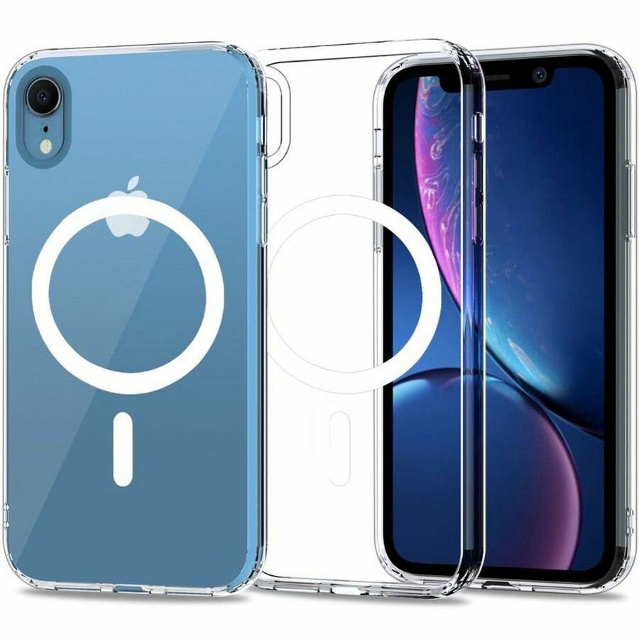 Силиконовая накладка с Magsafe для Apple iPhone Xr прозрачный