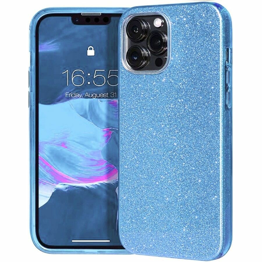 Силиконовая противоударная накладка Diamond для Apple iPhone 15 Pro (6.1) голубой