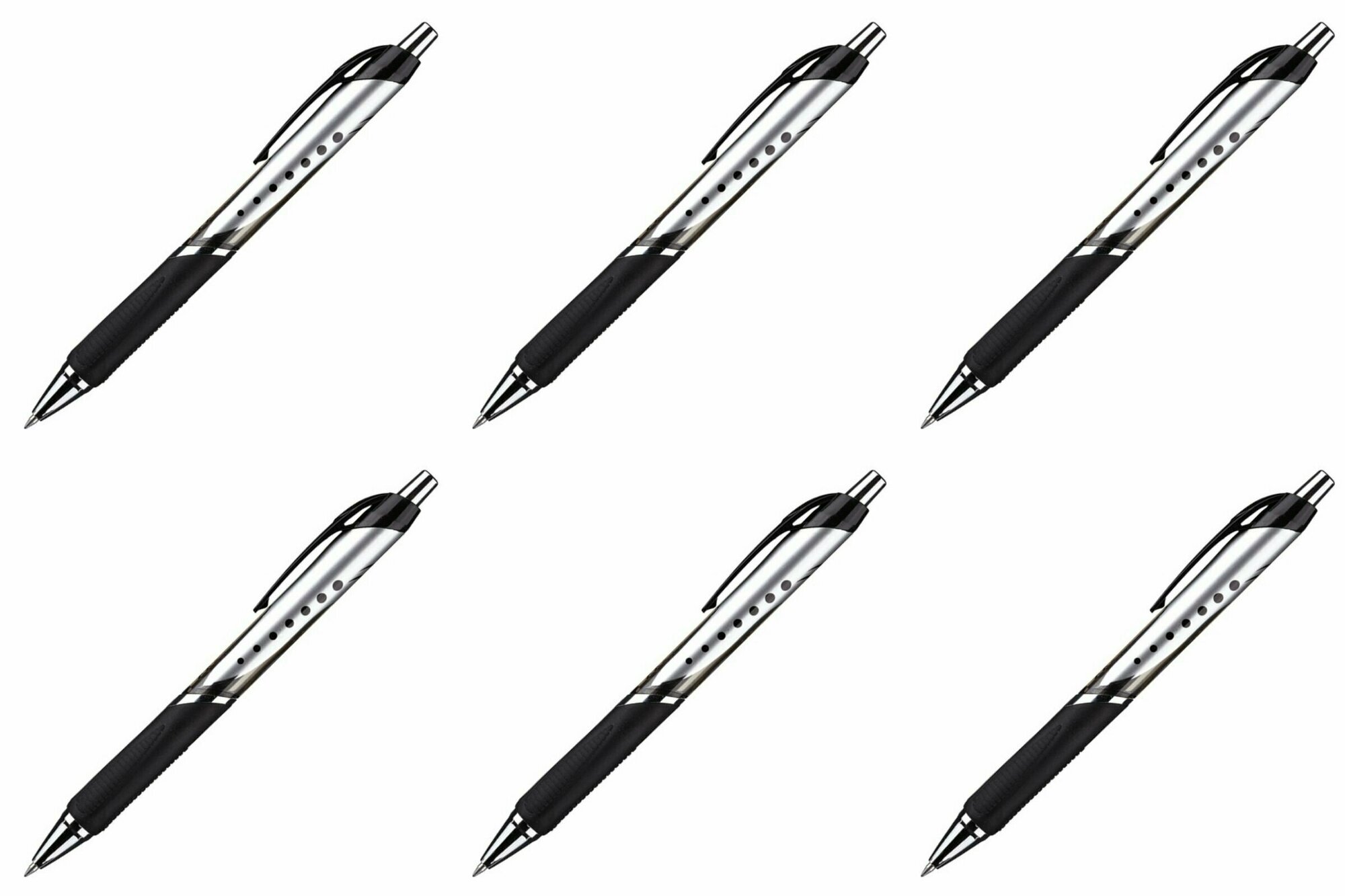 Attache Ручка гелевая автоматическая Galaxy, черный корпус, черный, 6 шт