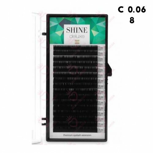 Ресницы "Shine Deluxe" черные 16 линий C 0.06 8