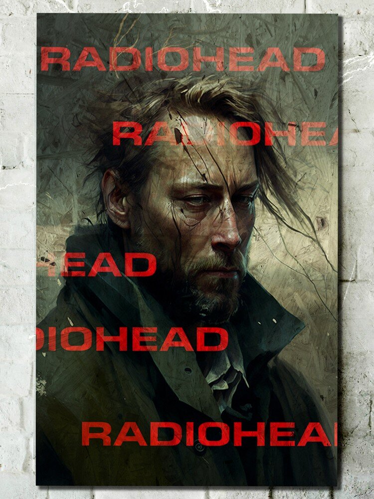 Картина интерьерная на рельефной доске ОСП музыка Radiohead -17172