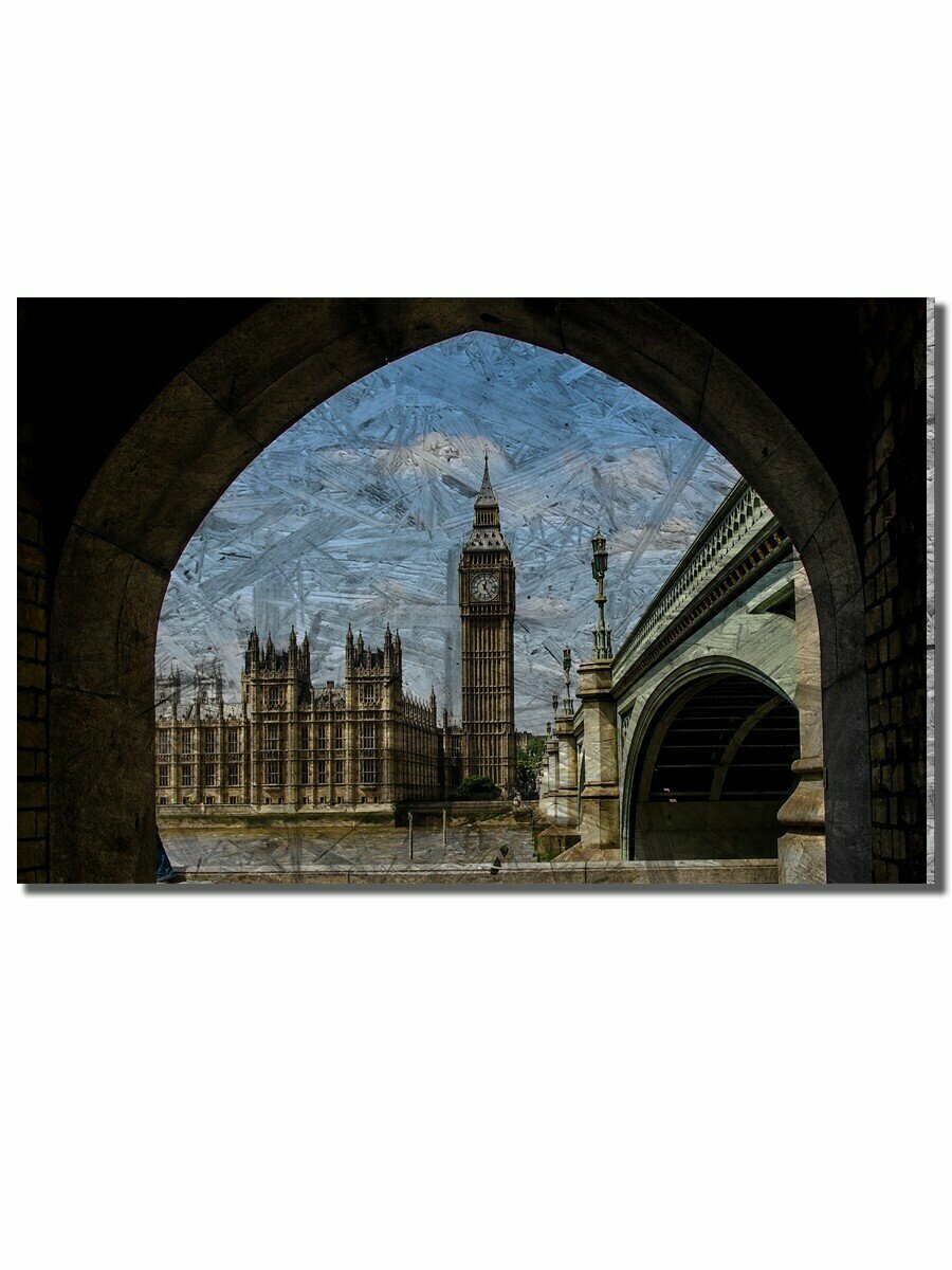 Картина интерьерная на рельефной доске, рисунок Достопримечательности - 4613 Г