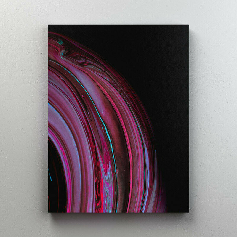 Интерьерная картина на холсте "Абстракция - розовые разводы" размер 22x30 см