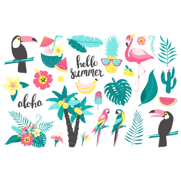 Наклейки стикеры Лето в тропиках