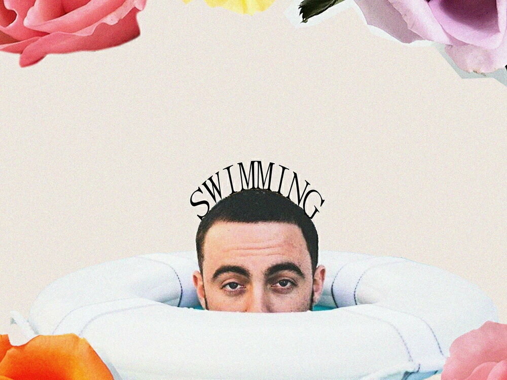 Плакат, постер Mac Miller-Swimming, Мак Миллер на холсте, размер 21х30см