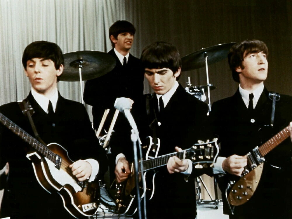 Плакат, постер The Beatles, Битлз на холсте, размер 21х30см