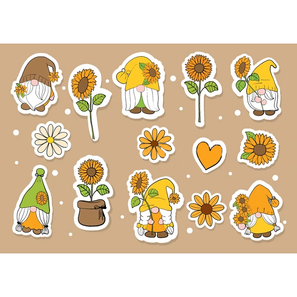 Наклейки стикеры Гномики