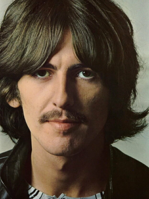 Плакат, постер The Beatles, Битлз: Джордж Харрисон на холсте, размер 21х30см