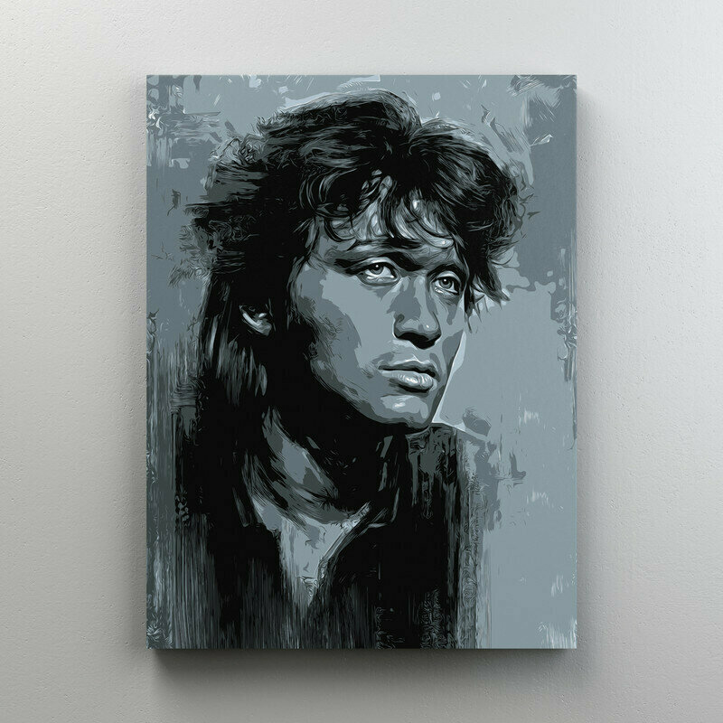 Интерьерная картина на холсте "Портрет Виктор Цой" размер 22x30 см