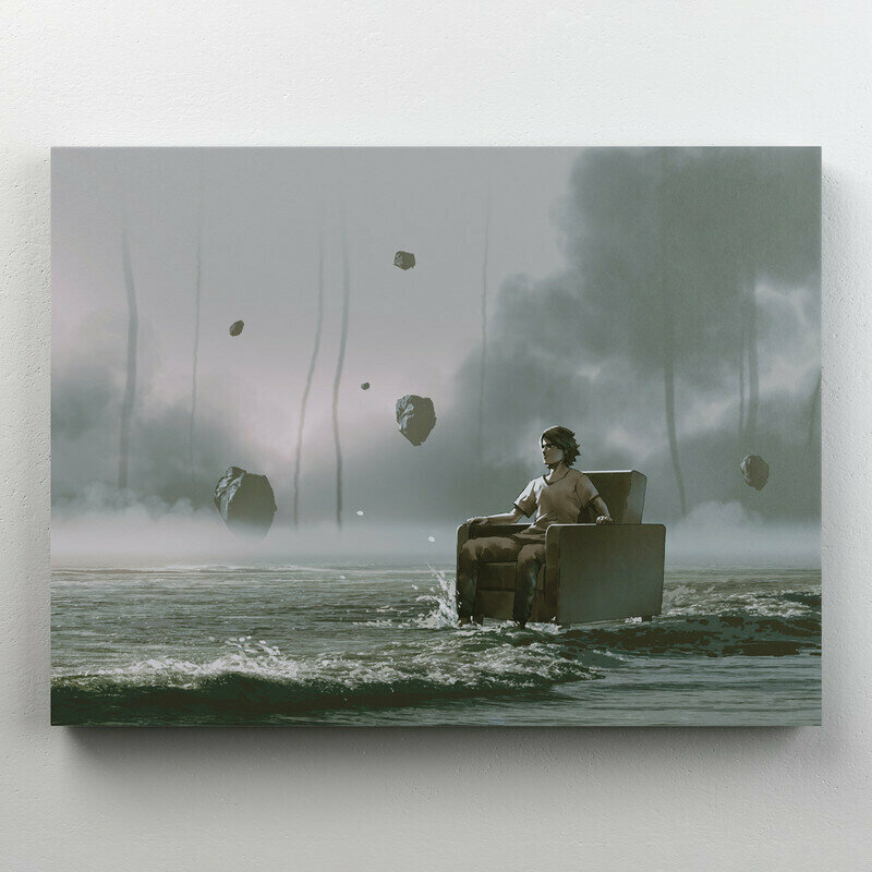 Интерьерная картина на холсте "Абстракция - созерцание апокалипсиса" размер 60x45 см