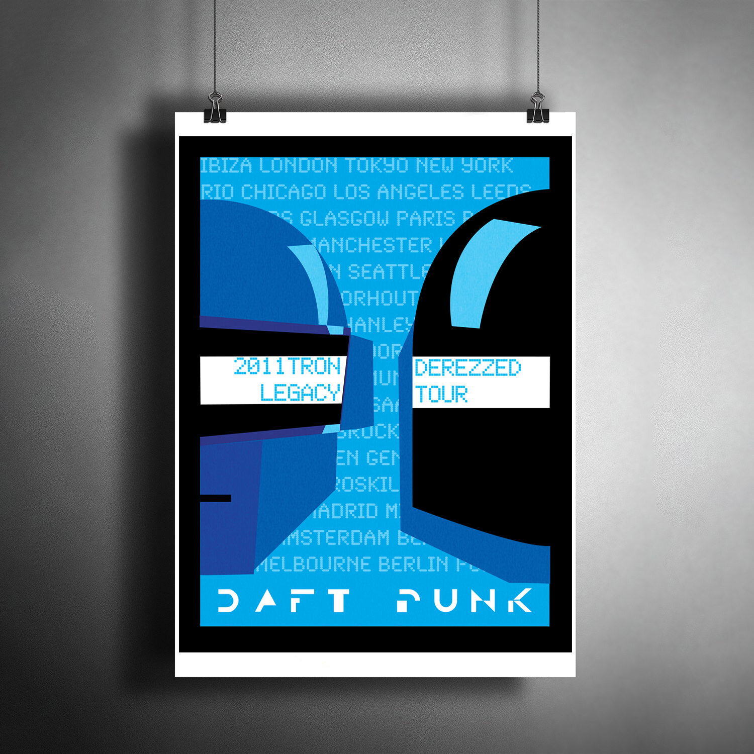 Постер плакат для интерьера "Электронный дуэт Дафт Панк. Группа Daft Punk"/ A3 (297 x 420 мм)