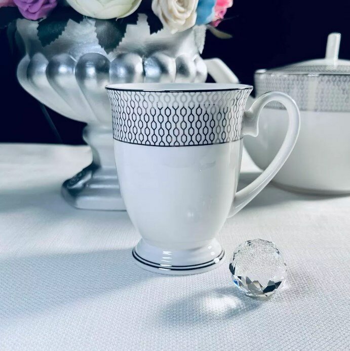 Кружка 350 мл севилья серебро Костяной фарфор 145-555 118-145-555