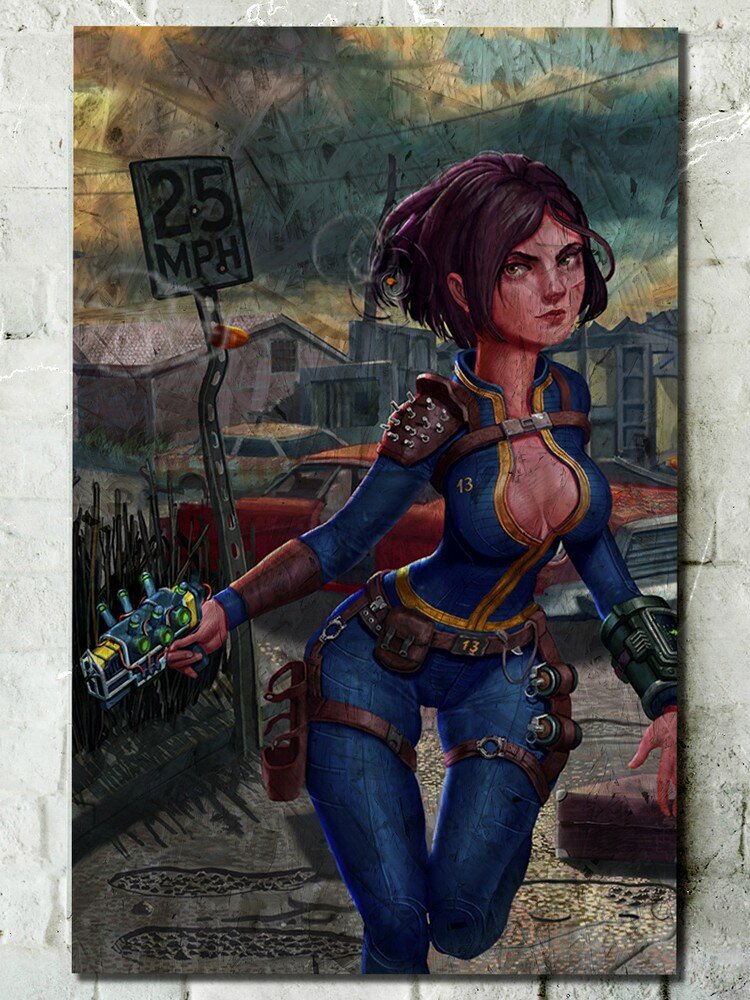 Картина интерьерная на рельефной доске ОСП Игры Fallout 4 - 14170
