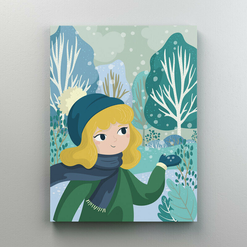 Интерьерная картина на холсте "Времена года - зима" размер 22x30 см