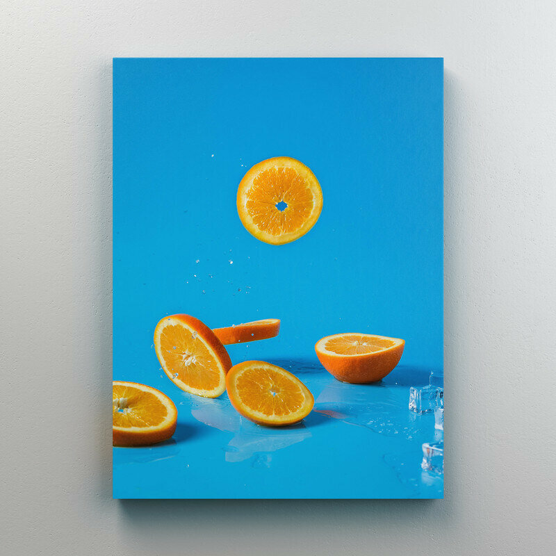 Интерьерная картина на холсте "Кольца апельсина", размер 45x60 см
