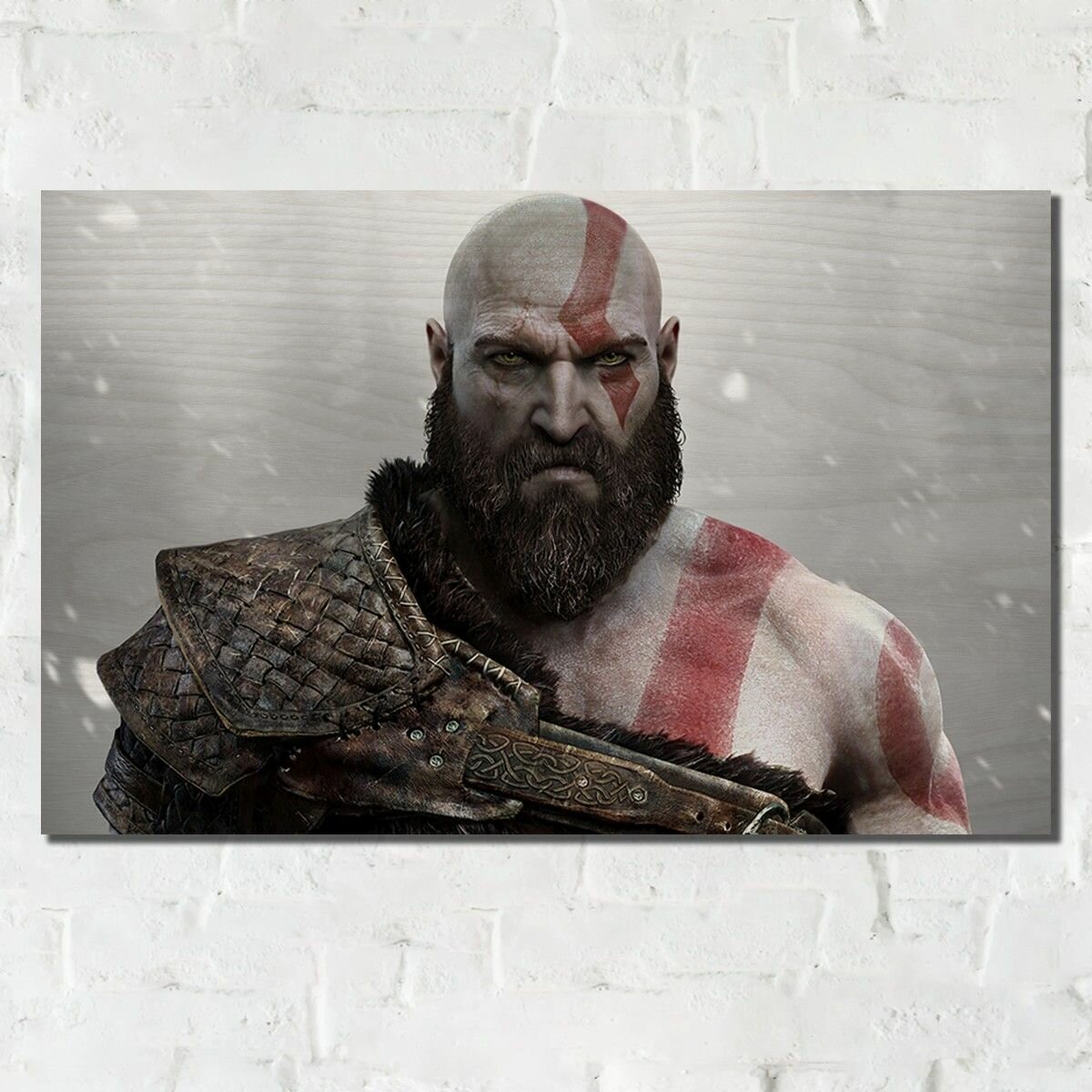 Картина интерьерная на дереве God of War Бог Войны, Мифы, Кратос, Атрей - 14212