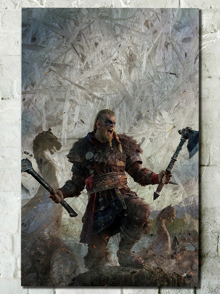 Картина интерьерная на рельефной доске ОСП Игры Assassin's Creed Вальгалла - 14028