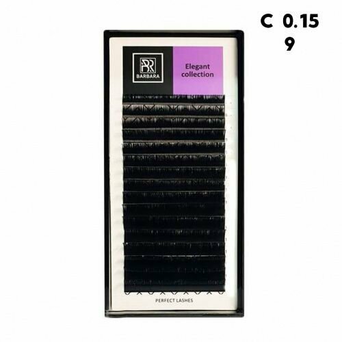 Ресницы "Barbara" черные C 0.15 9 отдельная длина 16 линий