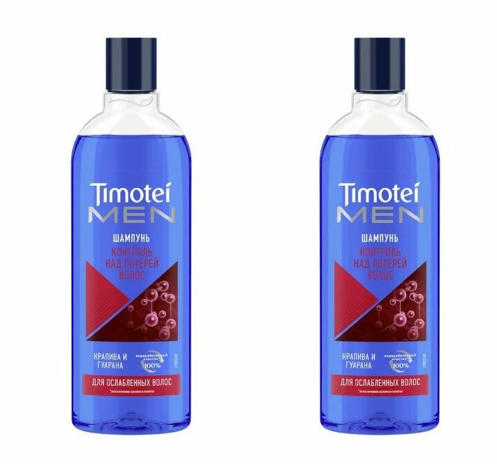 Timotei Шампунь для волос мужской, Контроль над потерей волос, 400 мл, 2 шт