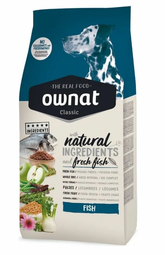 Ownat Adult Classic Корм сухой для собак, с рыбой, 4 кг
