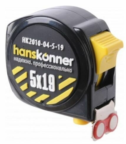 Рулетка Hanskonner HK2010-04-5-19 (5м, ширина ленты 19мм, 2 стопа, магнит, корпус компакт)