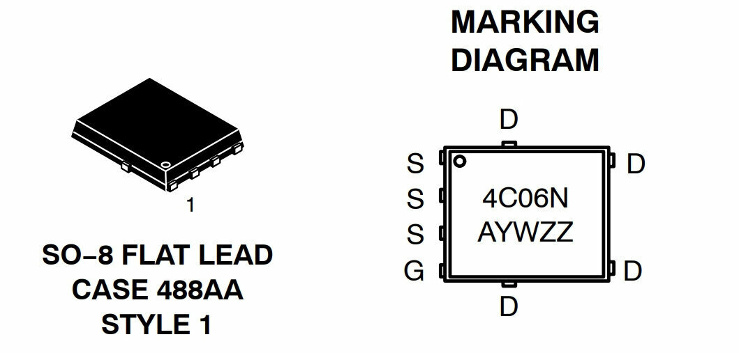 Микросхема NTMFS4C06N N-Channel MOSFET 30V 71A SO-8FL