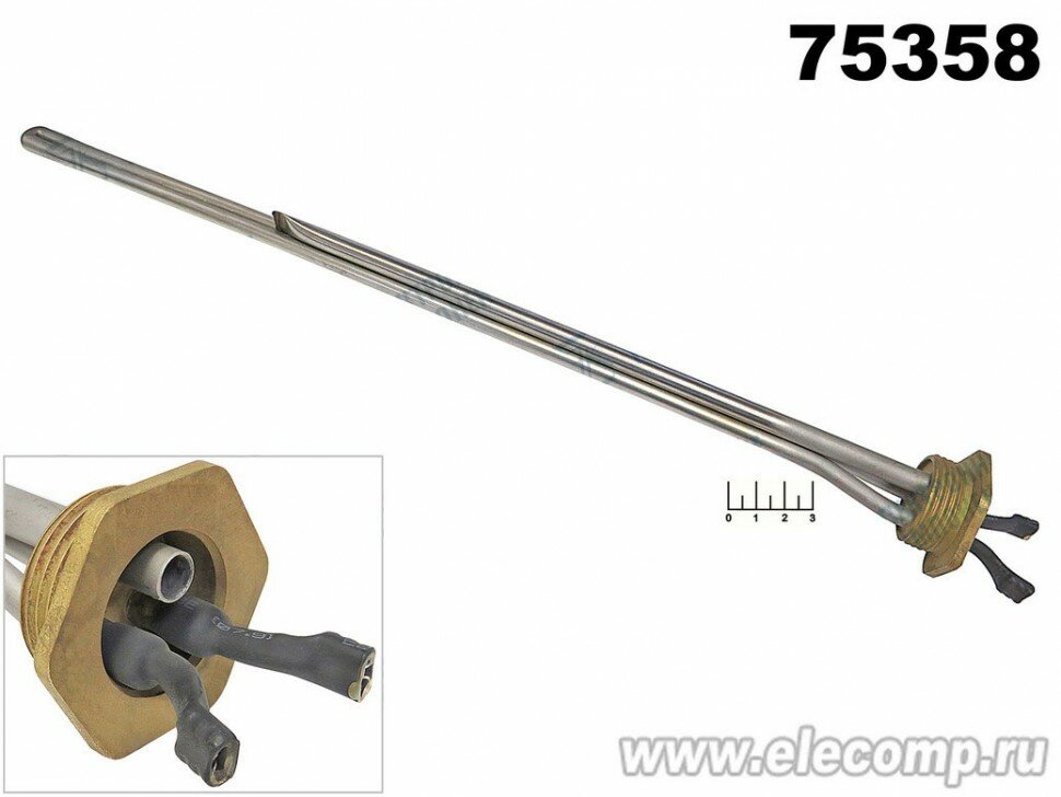 Тэн для маслянного радиатора 1200W (33мм/380мм) правая резьба