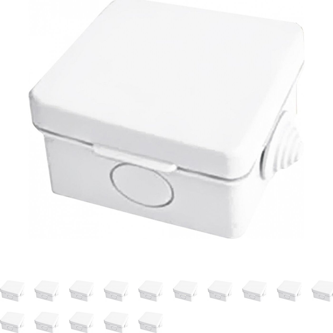 Коробка распределительная TDM Electric 65x65x50 квадратная 4 входа с герммовводами для открытого монтажа IP54 серая (комплект из 15 шт.)