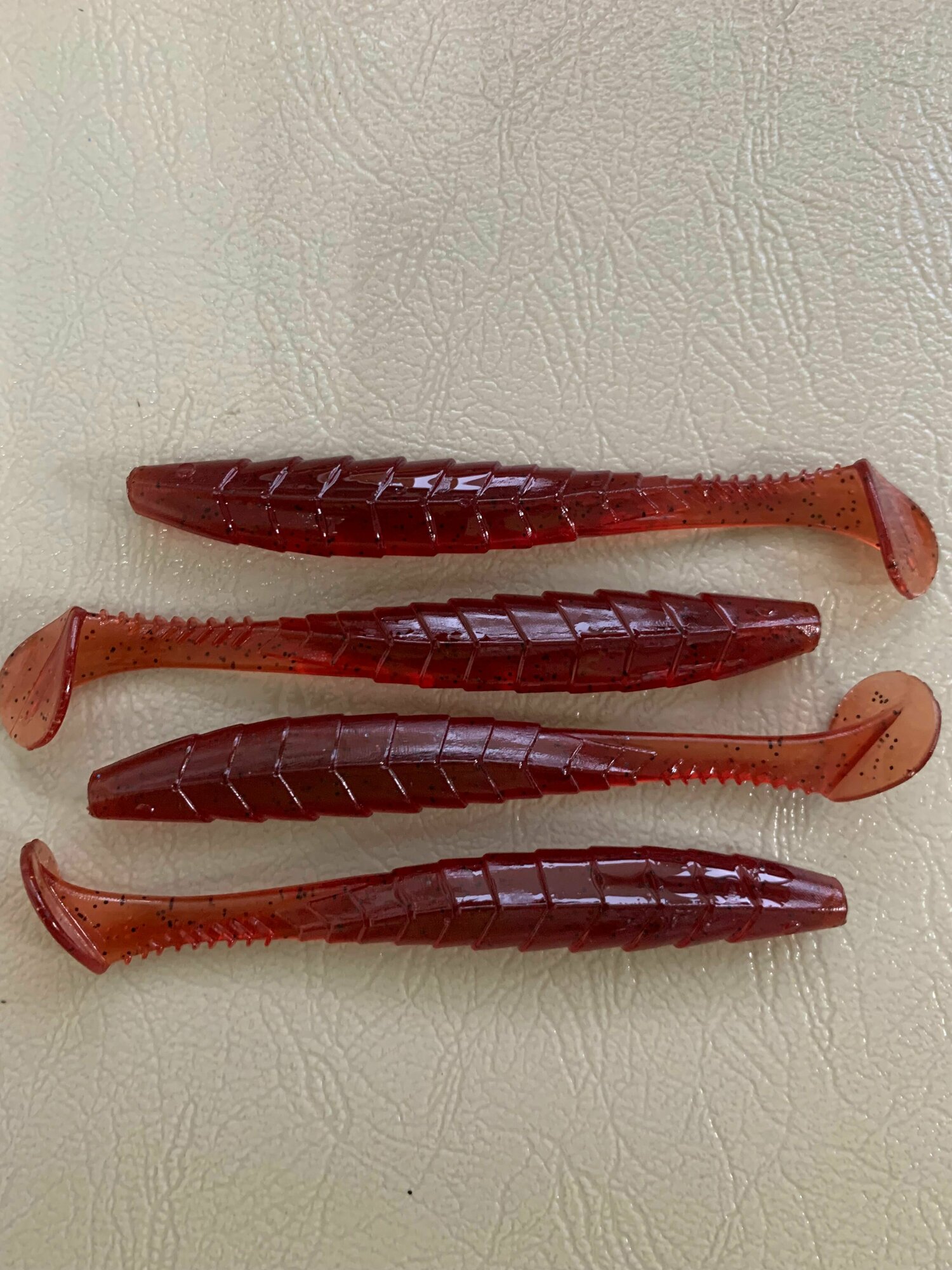 Мягкая силиконовая приманка Пайк Минноу (Pike Minnow) 120мм, 4 шт, Красный/Grape.