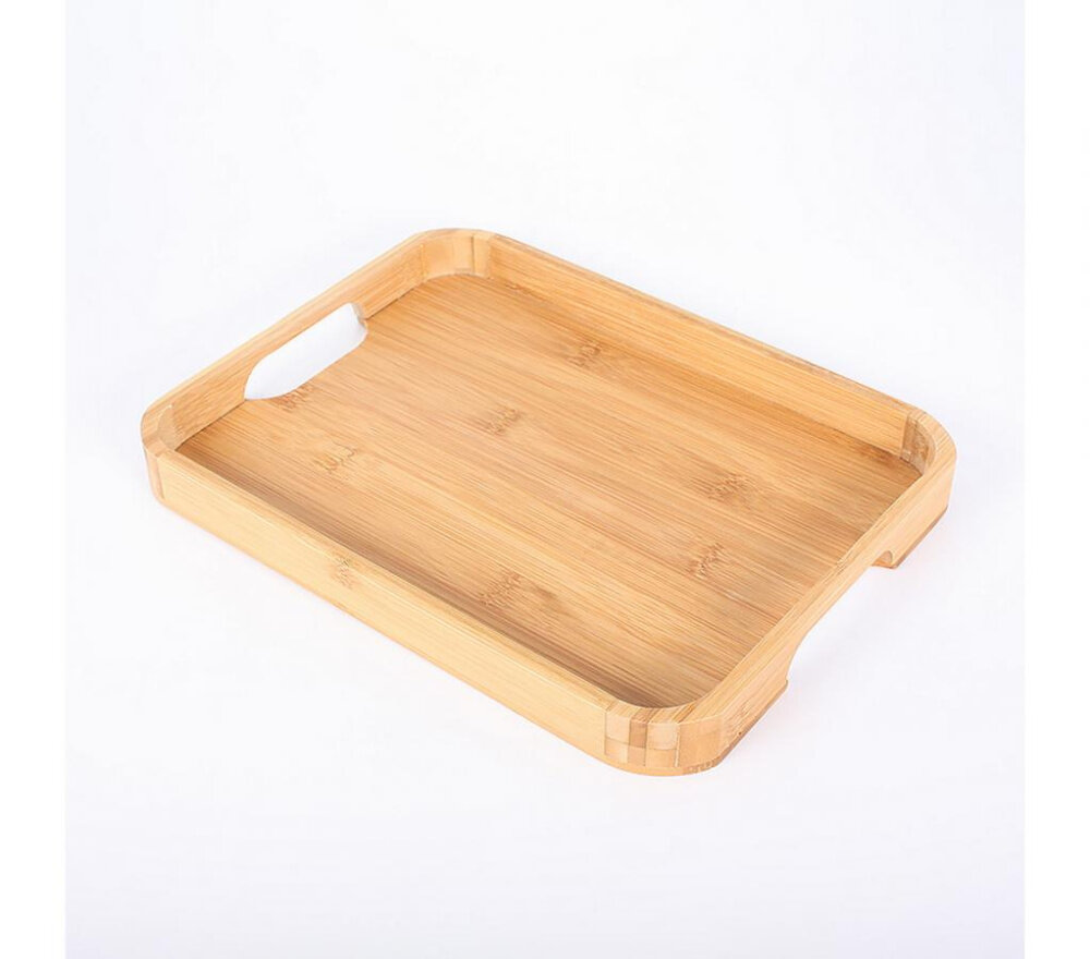 Поднос деревянный 30х23х2,8см бамбук с ручками