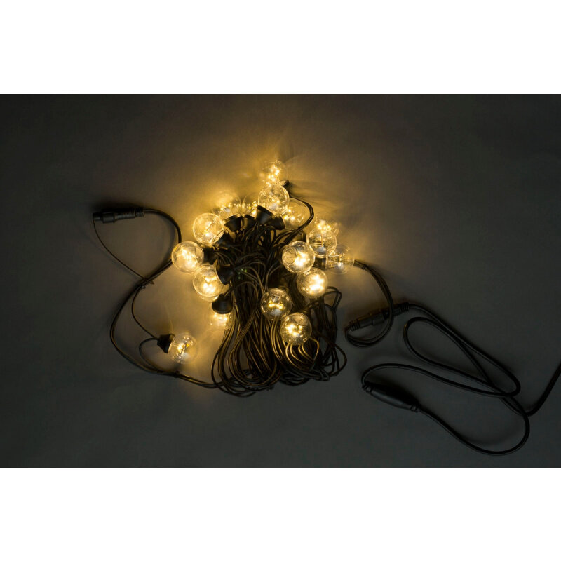 LED-2BLR-2835-50CM-10M-240V-WW/BL Гирлянда Белт-лайт 10м, IP65, 20 белых теплых ламп/черный провод