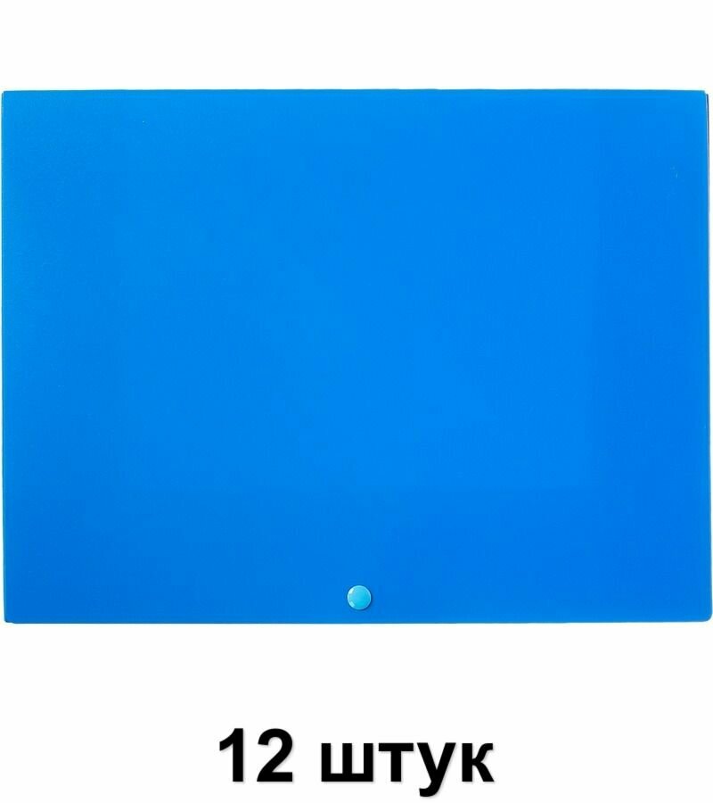 Attache Папка Синяя А4 на кнопке, 12 шт