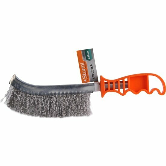 Корщетка Sturm! 5230102 стальная щетина, пластик. Рукоятка