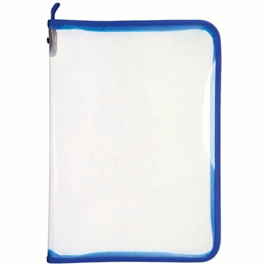 Папка для документов Brauberg и тетрадей на молнии пластиковая А4, 320х230 мм, прозрачная, 271713