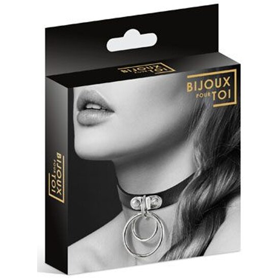 Чокер Bijoux Pour Toi Черный с двумя кольцами
