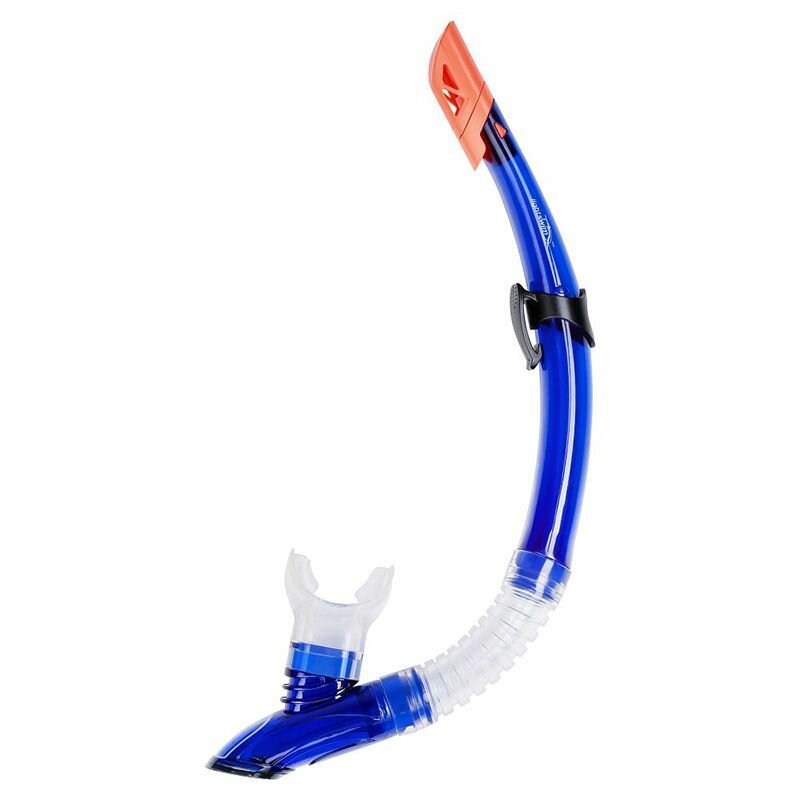 Трубка для плавания Light Swim SN 20, волноотбойник, нижний клапан, синяя