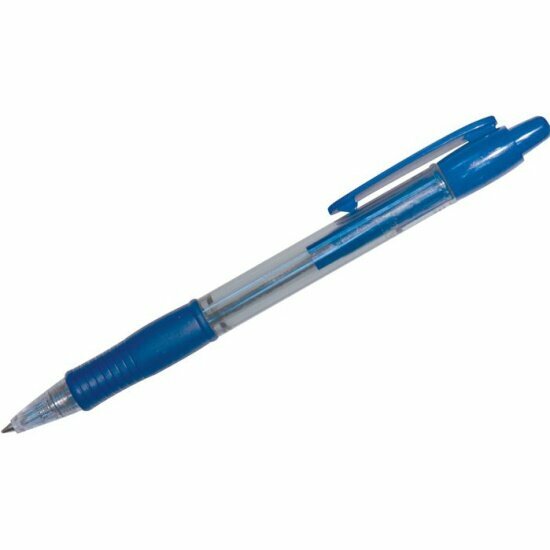 Ручка шариковая автоматическая Pilot "SUPER GRIP", синяя, 1мм, синий тонированный корпус, грип