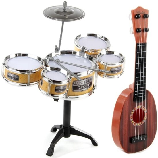 Набор музыкальных инструментов Veld CO 115307 Барабанная установка и гитара