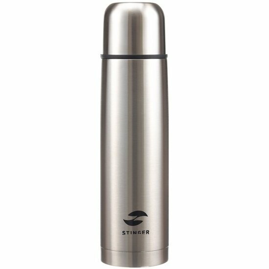 Термос Stinger , 0,8 л, узкий, нержавеющая сталь, серебристый