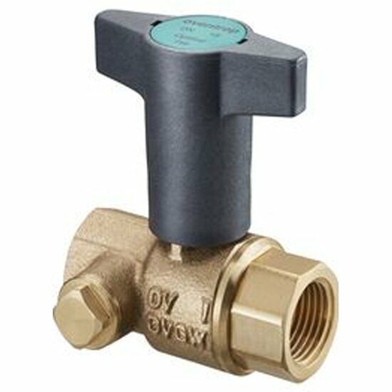 Кран шаровой Oventrop Optibal TW Ду 40 мм, Rp1 1/2"xRp1 1/2", PN10, с обеих сторон внутренняя резьба, с двусторонним расположением дренажных отводов G