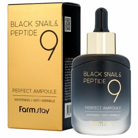 Омолаживающая ампульная сыворотка для лица Farmstay с комплексом из 9 пептидов, 35 мл