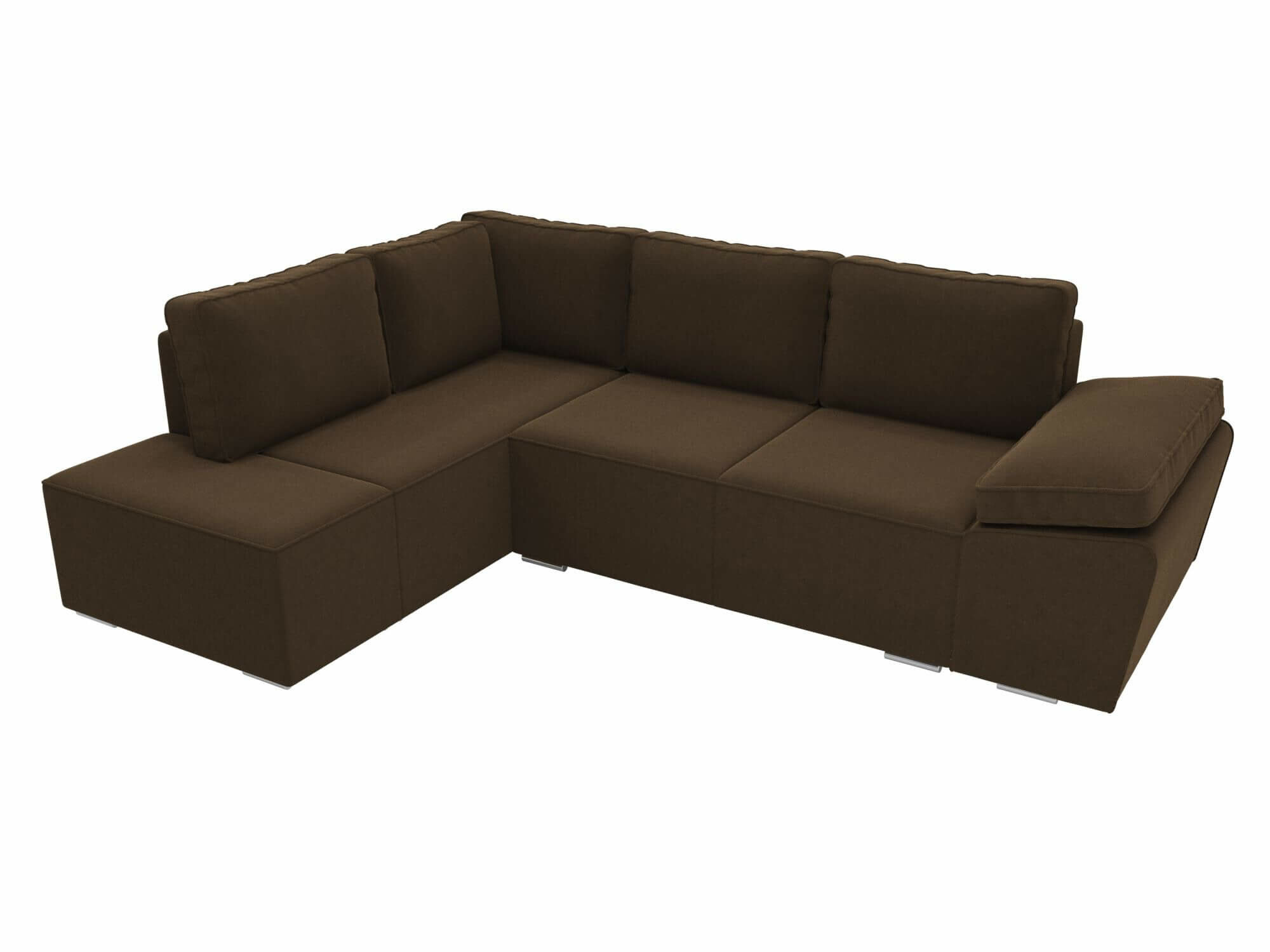 Artum Диван угловой Хавьер, Диван еврокнижка Хавьер микровельвет коричневый левый
