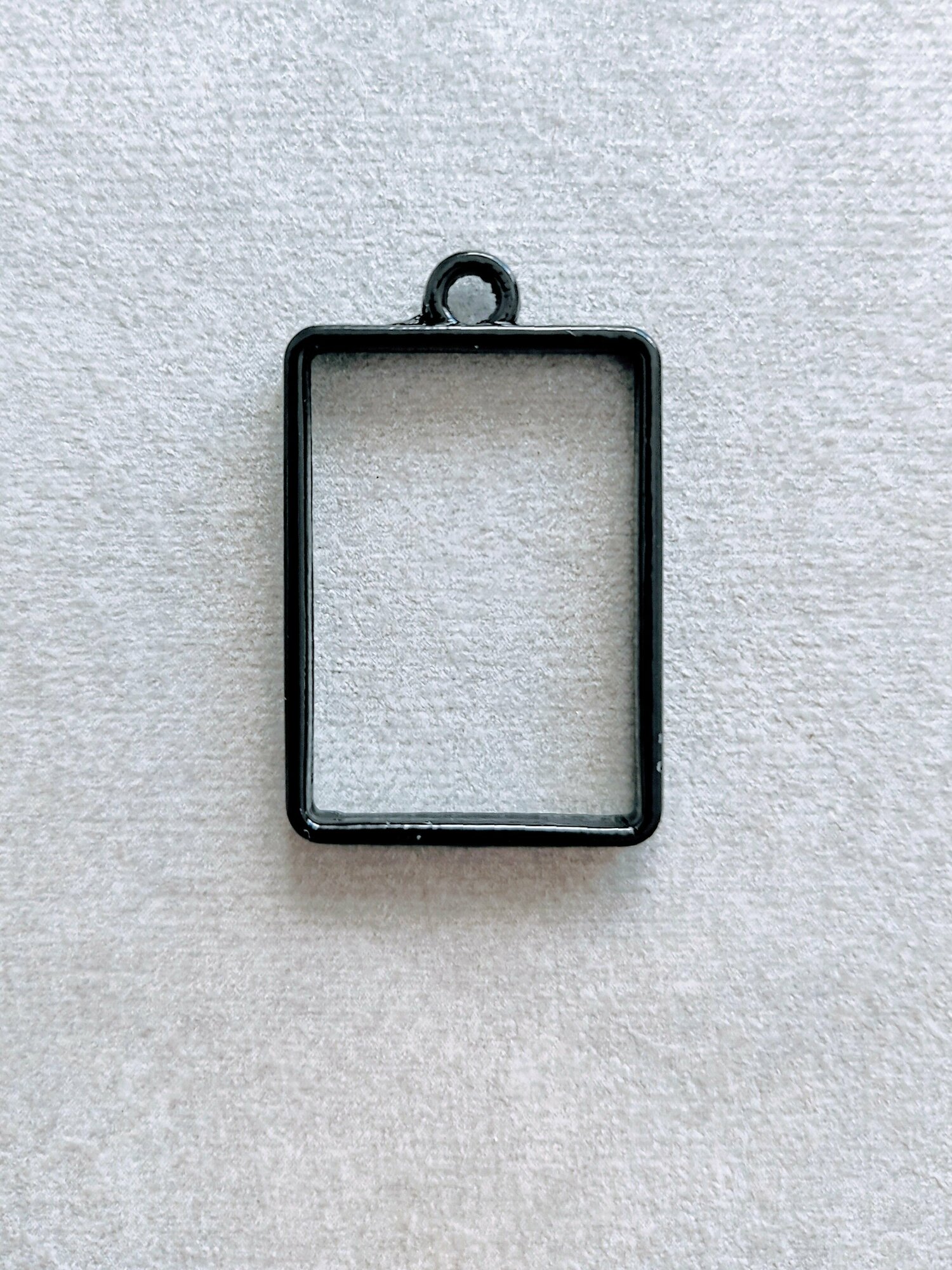 Формы кулоны для эпоксидной смолы. Рамки/контуры кулон-сеттинг, прямоугольник, черный металл 2 шт